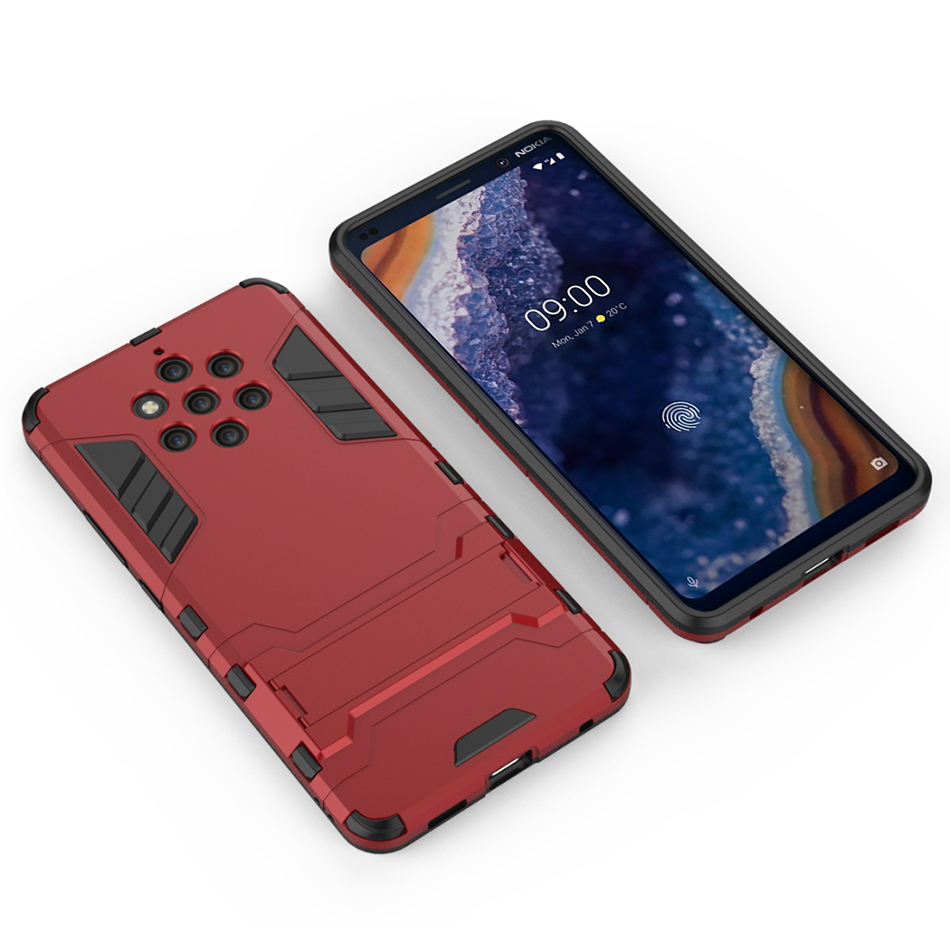 Slim Armour Shockproof Case for Nokia 9 PureView (Red)